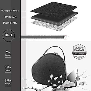 Pinson Hard Carrying Travel Case for AirPod Max Headphones, with Silicone Earpads Cover for AirPod Max (Black)