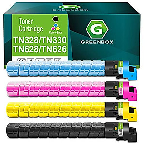 GREENBOX Compatible TN328 TN330 TN628 TN626 Toner Cartridge Replacement for Konica TN328 TN-328 for Minolta Bizhub C300i C360i C250i C7130i Printer (28,000 Pages High Yield, KCMY, 4-Pack)