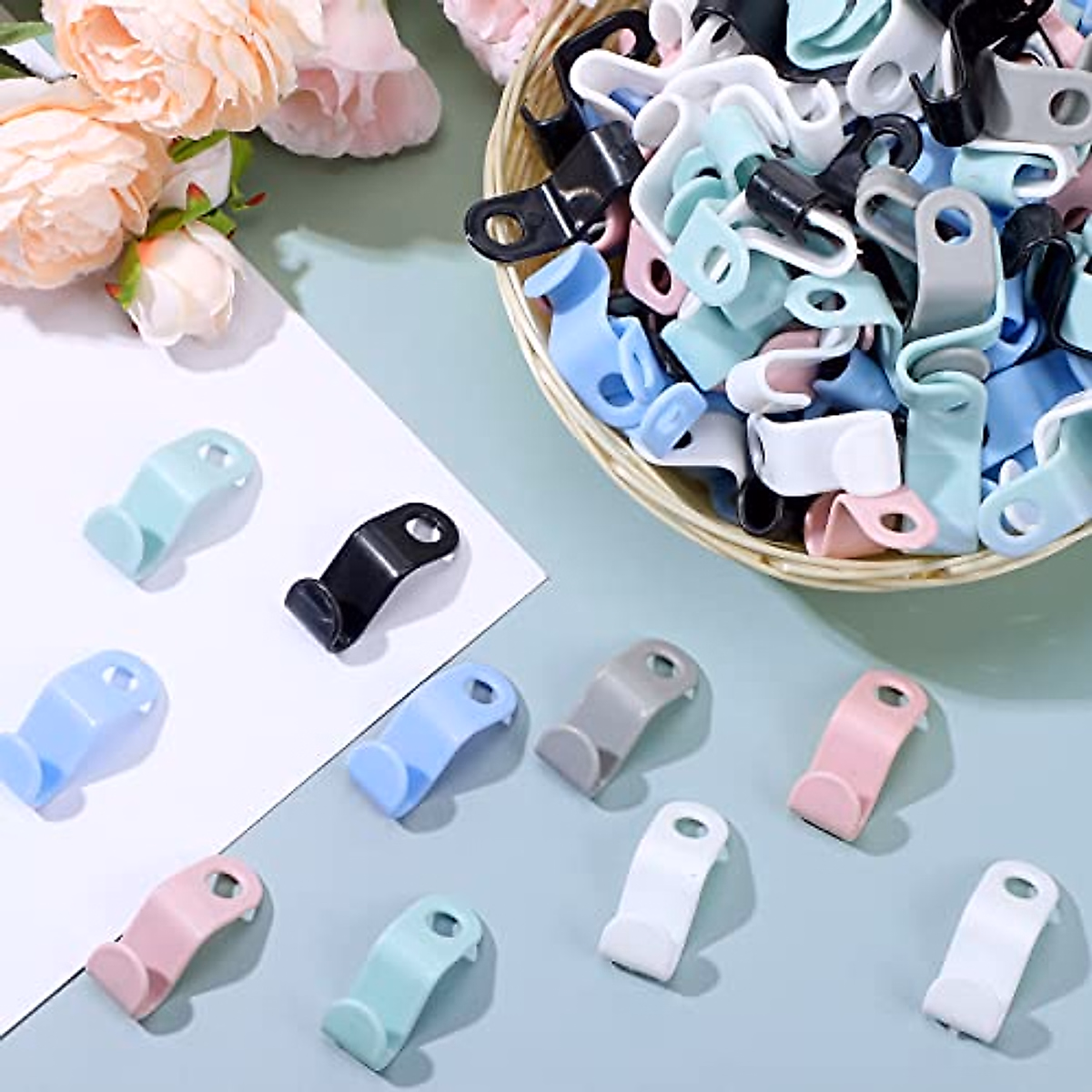 300 Pcs Clothes Hanger Connector Hooks Hanger Extender Clips Heavy Duty Cascading Hangers Plastic Hanger Hooks Space Saver for Closet Space Saving Connection Hooks Coat Outfit Organizer (Fresh Colors)
