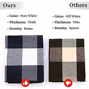 EARTHALL Buffalo Plaid Rug Black and White 5x7 Area Rug, Cotton Hand-Woven Washable Indoor Outdoor Area Rug Farmhouse/Dining Room/Bedroom/Living Room Rug Retro Lattice Checkered Carpet (59''x78'')