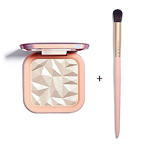 CHPBOLLY Highlighter Makeup Palette Face Highlighter Palette Shiny Contour Highlight Makeup Illuminator Highlighter Concealer Palette with brush Glow Illuminator for Face & Body Women Cosmetics (gold set)