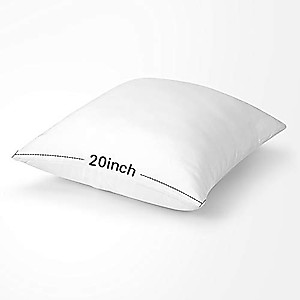 OTOSTAR Outdoor Throw Pillow Inserts - Pack of 1 Water Resistant Cushion Inner Pads for Patio Garden Coffee House Decorative Waterproof Pillow Inserts 16x16 Inch -White