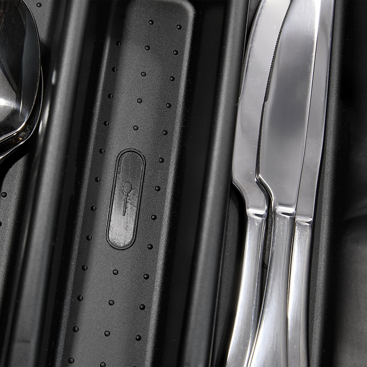 madesmart Classic Mini Silverware Tray Soft Grip, Non-Slip Kitchen Drawer, Multi-Purpose Home Organization, BPA Free, 5 Compartments, Carbon