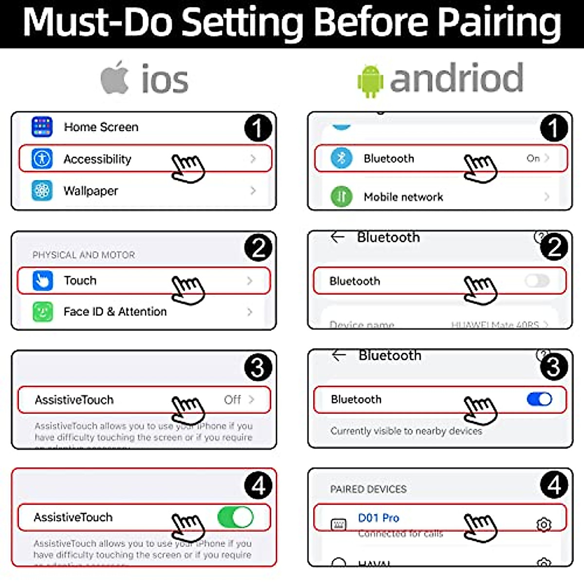 TikTok Remote Control Page Turner, Bluetooth Camera Video Recording Remote, TIK Tok Scrolling Ring for iPhone, iPad, iOS, Android - Black