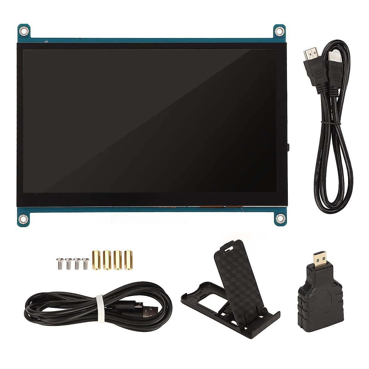 Septpenta for Raspi 7 Inch Screen, 1024X600 Resolution,178 Degree Viewing Angle, Copy Extension and Second Screen Mode 3 Application Mode, HD Multimedia Interface for Raspi 4/3/2/1/BB