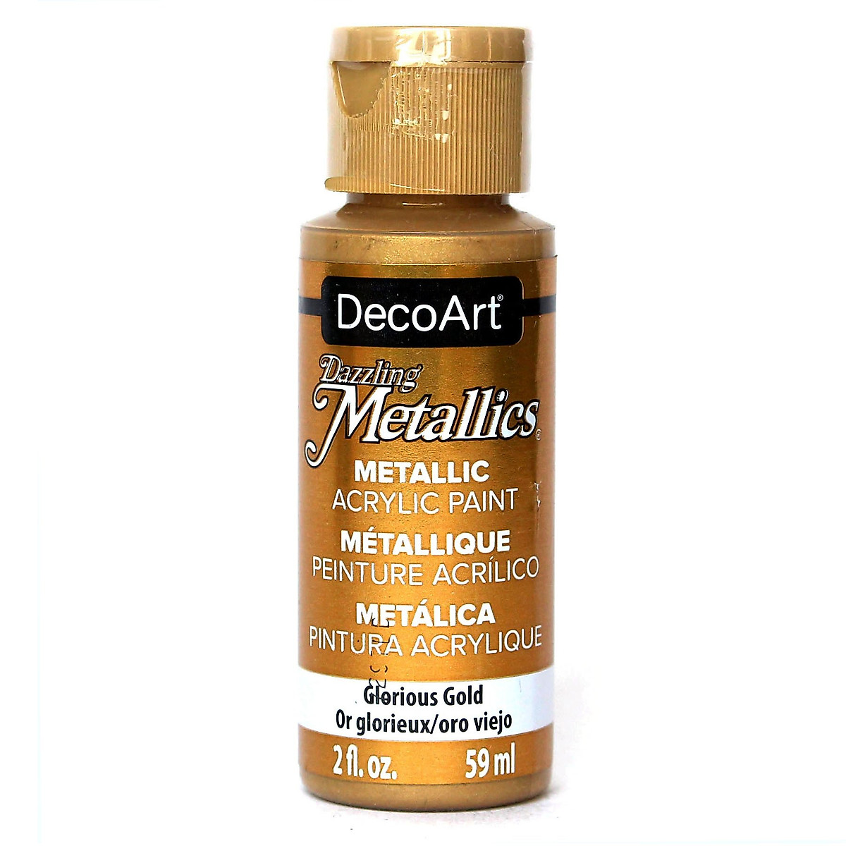 DecoArt DM-DA071 Dazzling Metallics 2-Ounce Glorious Gold Acrylic Paint