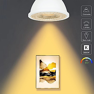 CAMMILE GU10 LED Bulbs Dimmable, 50W Halogen Equivalent, 7W 630LM Spot Light Bulb, 3000K Soft Warm White, LED Replacement Bulb for Track&Recessed Lighting, 40 Degree Beam Angle, Pack of 6