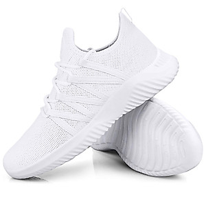 Feethit Mens Slip On Running Shoes Breathable Lightweight Comfortable Fashion Non Slip Sneakers for Men Cs05 White Size 10