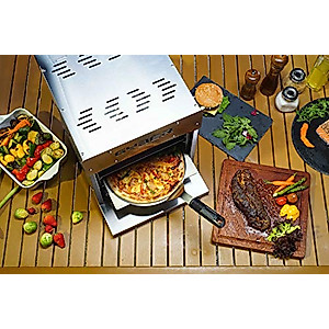 Dutton 2-in-1 Portable Outdoor Gas Grill Steak + Pizza Propane Infrared Grill | Efficient Heating Element