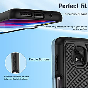 BNIUT for Motorola Moto G Power 2021 Case: Dual Layer Protective Heavy Duty Cell Phone Cover Shockproof Rugged with Non Slip Textured Back - Military Protection Bumper Tough - 6.6inch (Matte Black)