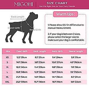 MIGOHI Small Dog Coat, Full Body Winter Dog Sweater with Legs, Turtleneck Warm Dog Pajamas Fleece Pjs Comfy Pullover for Small Medium Dogs, Zip Up Dog Onesie Jammies Pet Apparel Jumpsuit for Puppy