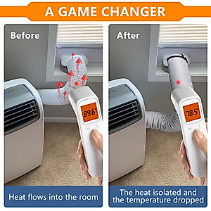 Portable AC Hose Insulation Sleeve, Portable Air Conditioners Insulated Hose Cover Wrap, Fit 5" & 5.9" Diameter Exhaust Hose, Easy Installation with 3*Adjustable Buckle Straps, Light Gray