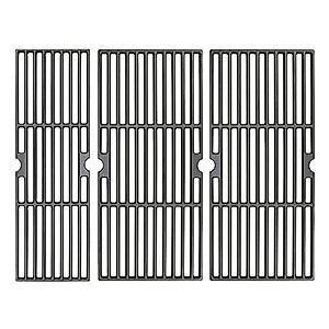 Shengyongh CC475 (3-Pack) 18 Inch Matte cast Iron Grates Replacement for Charbroil Performance 4 Burner 463376018P2, 463376117, 463377117, 463673617, 463377017, 463347017