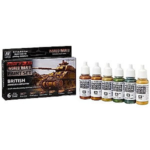 Model Color Set: WWII British Armour & Infantry (6)