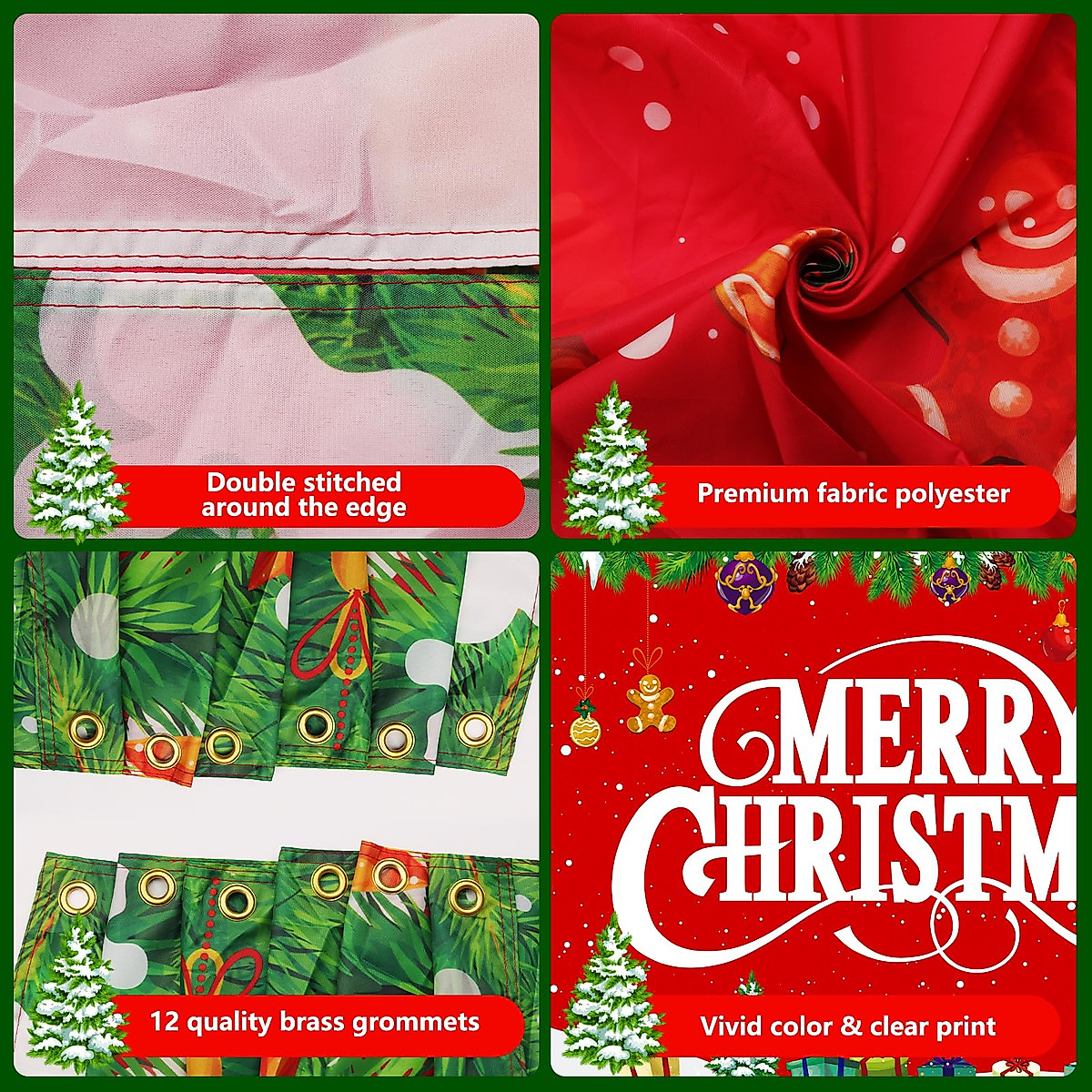 Arosche Extra Large Christmas Garage Door Cover 6 * 16Ft Christmas Garage Door Decorations Xmas Santa Claus Snowman Background Party Supplies for Garage Door Cover, Phoyography, Party Decor