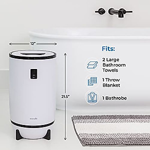 SereneLife Towel Warmers Bucket, with Customized Fragrance for Spa and Bathroom, Luxury Towel Heater Gifts for Him & Her, Auto Shut off, Fits 2 large Towels, Blankets, Bathrobes, PJ's (Black)