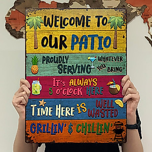 Wander Prints Welcome patio Sign - Birthday Gift for men, women, Christmas Gifts For new home Friends, Neighbor - Classic Metal Signs