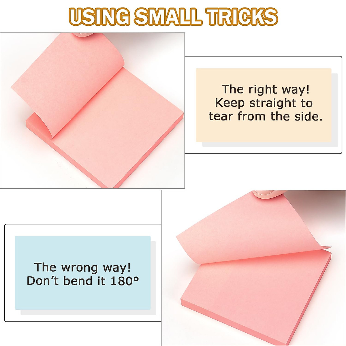 Sticky Notes 3x3 inch Bright Colors Self-Stick Pads 8 Pads/Pack 85 Sheets/Pad Total 680 Sheets