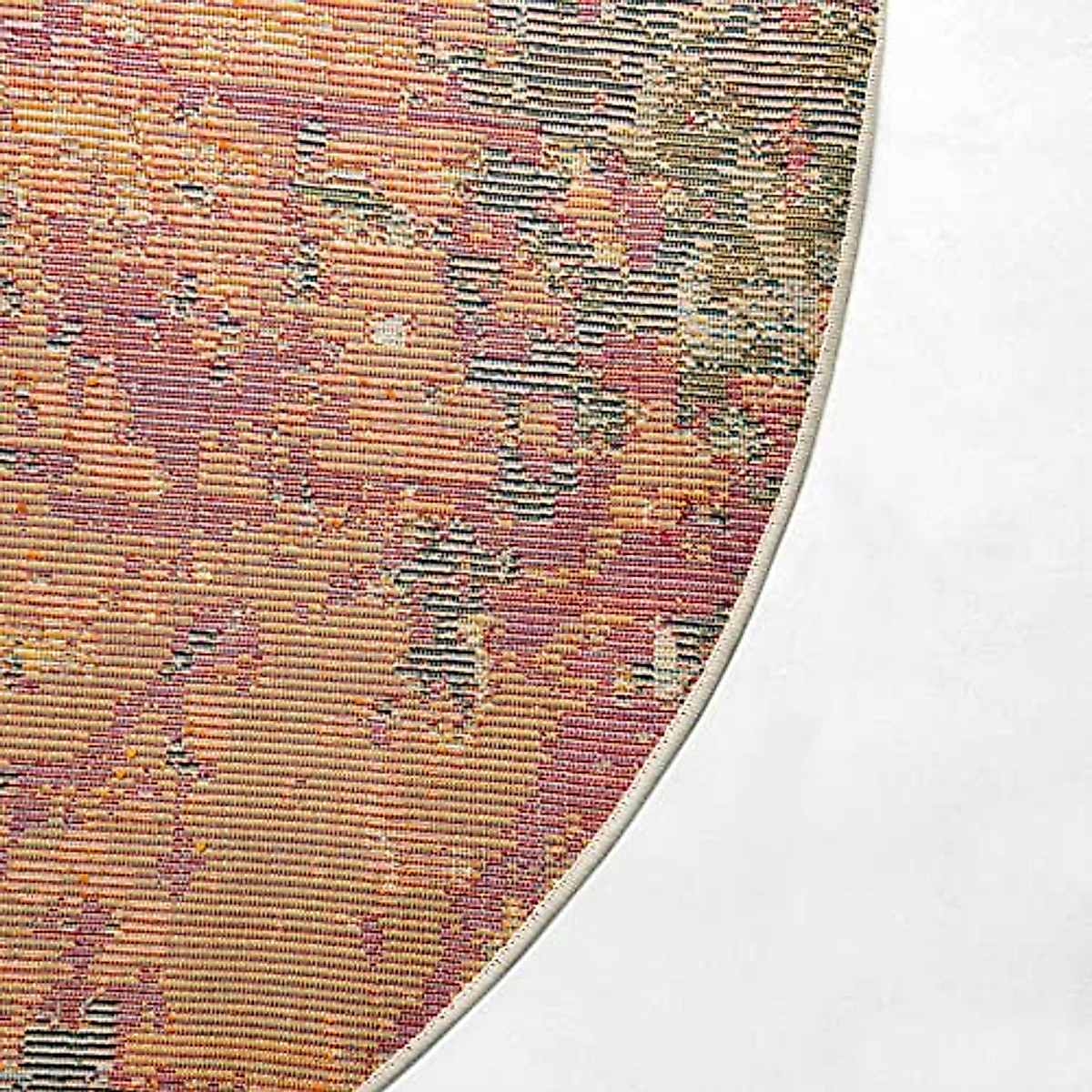 Unique Loom Estrella Collection Distressed, Floral, Abstract, Modern, Bright Colors Area Rug, 6' 0" x 6' 0", Multi/Blue