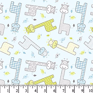 Baby Giraffes Flannel Fabric, 1.5 Yard PRECUTS
