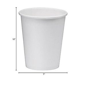 NYHI 200 Pack 12 oz White Paper Disposable Cups Hot Cold Beverage Drinking Cup for Water, Juice Coffee or Tea Ideal for Water Coolers Party or Coffee On the Go