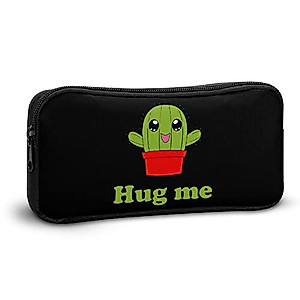 Cute Cactus Hug Me Teen Adult Pencil Case Large Capacity Pen Pencil Bag Durable Storage Pouch