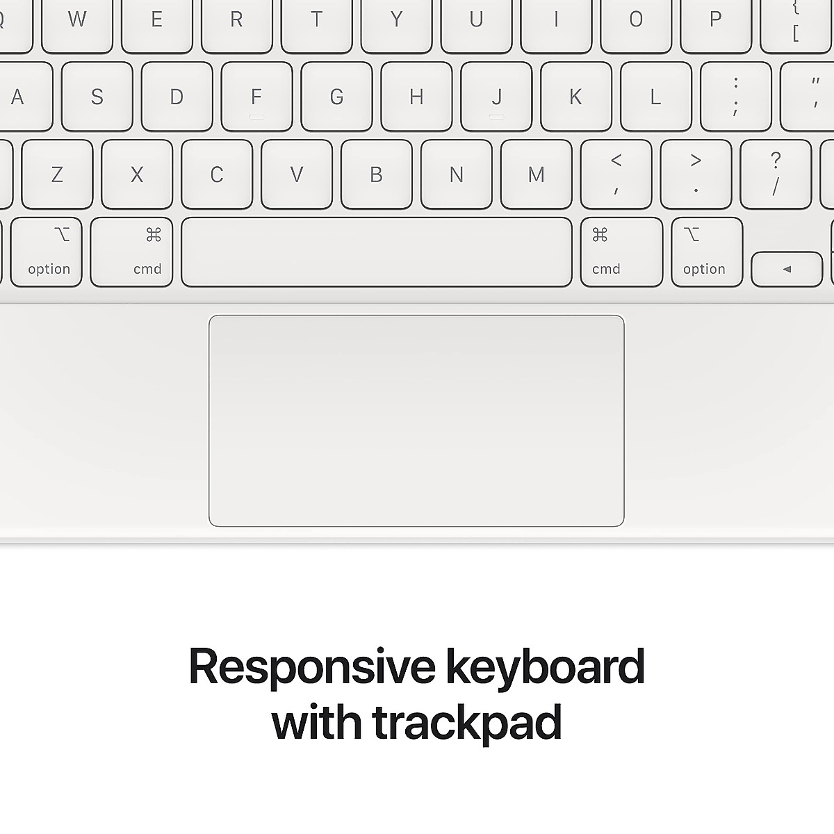 Apple Magic Keyboard: iPad Keyboard case for iPad Pro 11-inch (1st, 2nd, 3rd, 4th gen) and iPad Air (4th, 5th gen, and M2), Great Typing Experience, Built-in trackpad, US English - White