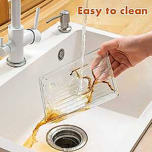 Luxshiny Bacon Storage Container for Fridge Bacon Holder 550ml Plastic Meat Saver Cold Cuts Cheese Keeper with Lid Freezer Storage Containers for Fruits Vegetables Meat Cookie 20x13.5x3.7CM