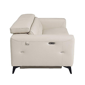 Blackjack Furniture Siena Power Reclining Sofa with USB Ports to Charge Devices, Adjustable Multi-Position Headrests, Wall Hugger Design, 82.6" W, Beige