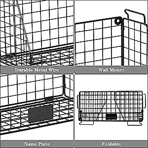 Stackable Pantry Baskets Household Food Storage Organizer with Handles Name Plate 3 Pack-13.7 Wide, Foldable Snack Rack Stand with Open Front Stacking Farmhouse Bins for Countertop Cabinets Kitchen