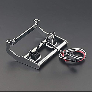 SWYWY Metal Front Bumper with Led Light for 1/10 RC Crawler TRX4 K5 Blazer,Silver
