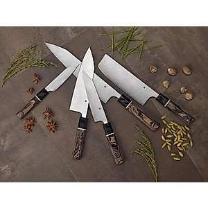 Spyderco Itamae Nakiri Premium Kitchen Knife with 7.28" SUS410 Super Blue Stainless Steel Blade and Burl G-10 Handle - Plainedge - K17GPBNBK