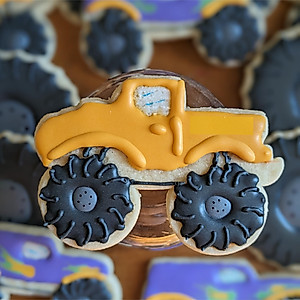 MONSTER TRUCK COOKIE CUTTERS Monster Truck Overland And Off Road Four Wheel Drive (4WD) With Big Oversized Large Wheel Tire Cookie Cutters Made In The USA (3 Pack)