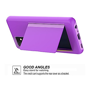 Asuwish Compatible with Moto G Stylus 2021 4G Case and Tempered Glass Screen Protector Cover Card Holder Slot Kickstand Phone Cases for Motorola GStylus 6.8 Stylo XT2115DL XT2115-1 Women Men Purple