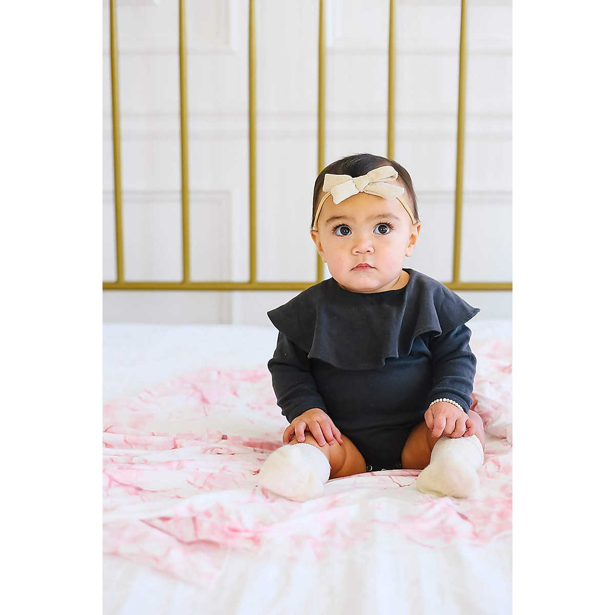 Large Premium Knit Baby Swaddle Receiving Blanket "Roxy" by Copper Pearl