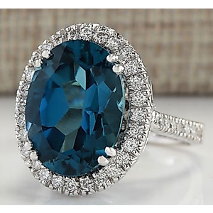 Wassana Women Fashion London Blue Topaz Gemstone 925 Sterling Silver Ring Bridal Jewelry (6)