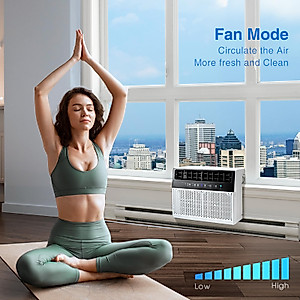 R.W.FLAME 12,000 BTU Window Air Conditioners, U-Shaped Air Conditioner Window Unit Cools up to 550 Sq. Ft, 6 Modes 24H Timer Energy-saving Window AC Units, Full Window View, Easy to Install, White