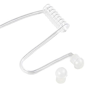3.5mm Radio Earpieces (2pcs) Receiver/Listen ONLY Surveillance Headset with Clear Acoustic Coil Tube Earbud Audio Kit for Two-Way Radios, Transceivers and Radio Speaker Mics Jacks