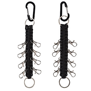 Clipband 2 PCS Black Cheer Bow Holder,Paracord Handmade Keychain for Cheerleading Teen Girls High School College Sports