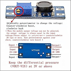 HiLetgo 5pcs DC-DC Step Up Converter Booster Power Supply Module Boost Step-up Board MAX Output 28V 2A