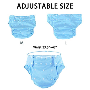 CutiePlusU Adult Cloth Diaper Washable Adult Pocket Nappy Cover Adjustable Reusable Breathable Leak Free - Blue