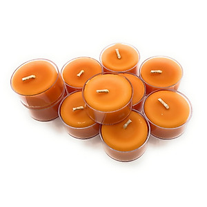 Allnations Candle Co. 100% Beeswax Tealight Candles. 4 to 5 Hours Long Burn Each - for Home, Mother’s Day, Rituals, Prayer, Party, Room Table Decoration - Unscented - Smokeless -10pcs (Orange)
