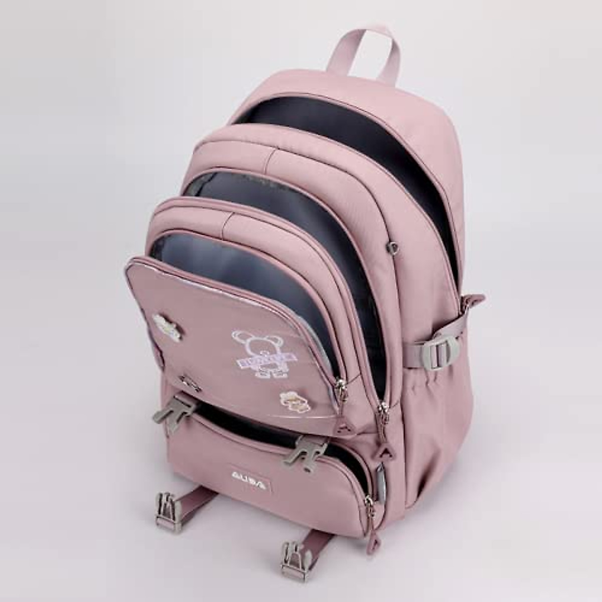 Aesthetic Laptop Backpack Kawaii Backpack Back to School Anti Theft Slim Durable Backpack with Large Capacity (Pink)