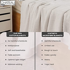 CHATEAU HOME COLLECTION Thermal Blankets, King Size Cotton Blanket for The Bed, Gifts for Women, Waffle Blankets King Size for King Bed, White Blanket, Plush Blanket for All Seasons