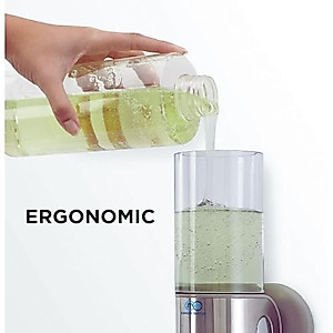 OMEO Shampoo and Conditioner Soap Dispenser Stainless Steel for Bathroom-500ml Clear Triple Wall Mount Shower Pump 3 x 15 fl. oz