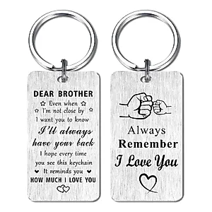 Jzxwan Brother Gifts from Sister, I Love You Brother Birthday Gifts Ideas, I Will Always Your Back Brother Graduation Gifts for Men Fathers Day Key Chain