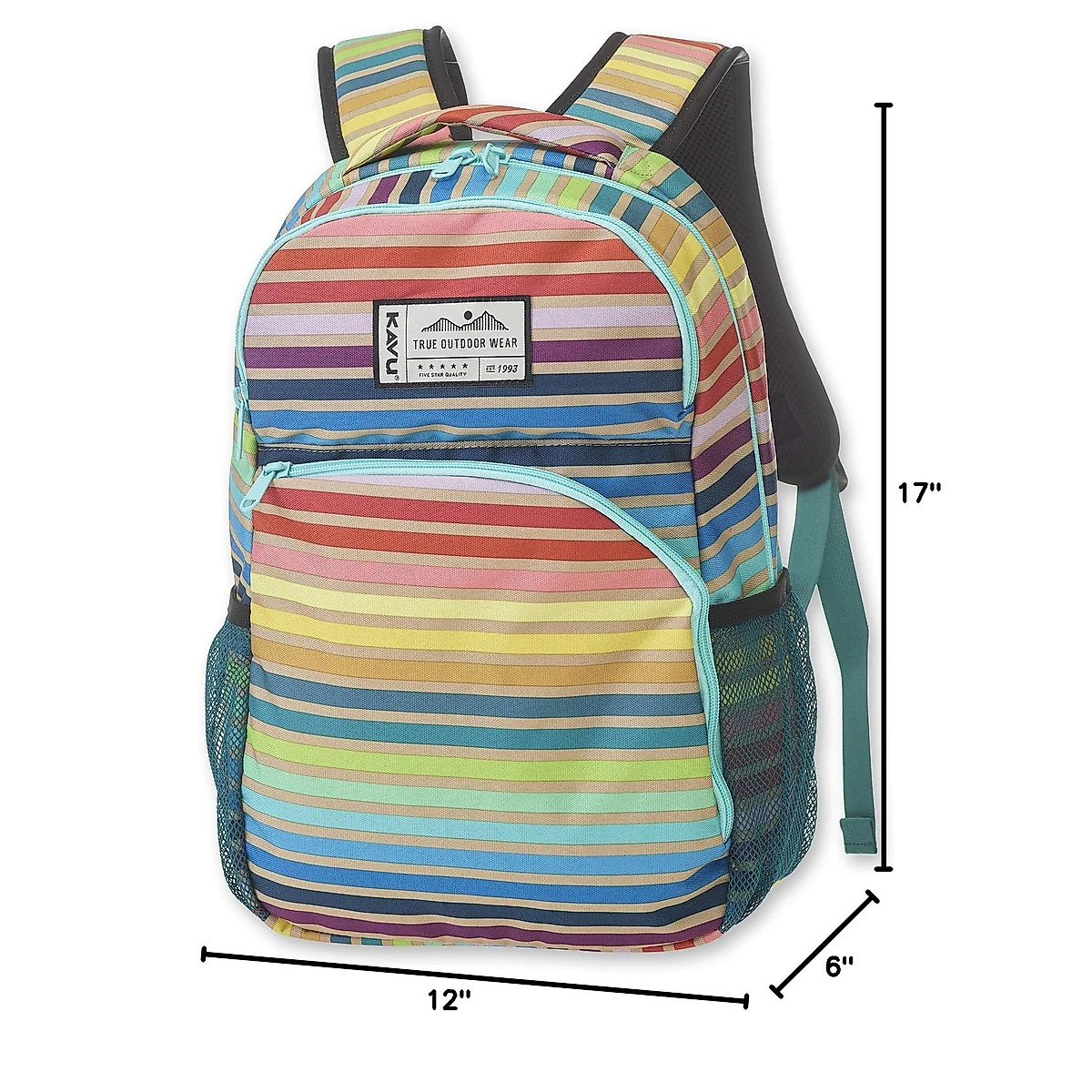 KAVU Packwood Backpack with Padded Laptop and Tablet Sleeve - Summer Stripe