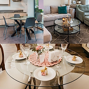 SAGIDAR Round Tempered Glass, Tempered Glass Round Table Top, Round Glass Table Top, Round Dining Table, Glass Dining Transparent Round Glass Table Top, 15IN 20IN 30IN 35IN 40IN