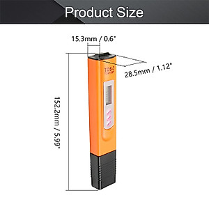 Othmro 1Pcs TDS and EC Tester 1-9990PPM 1 Resolution Plastic Titanium Alloy Meter Digital Water Tester Handheld Tester Accuracy ± 1% for Aquariums Swimming Pools Water Filters Orange