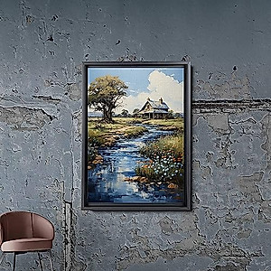 Native Texas, Texas Hill Country Bluebonnet Landscape, Fine Art Print mounted in an white mat board, ready to frame, Wall Art, Home Decor